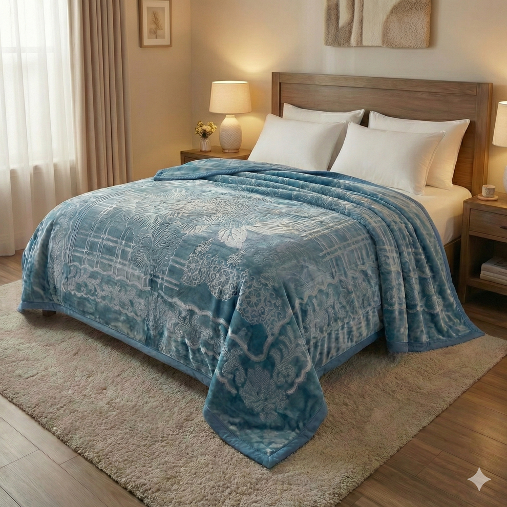 Manta de Felpa Color Azul - Extra Suave y Cálida para Invierno (200x23 ...