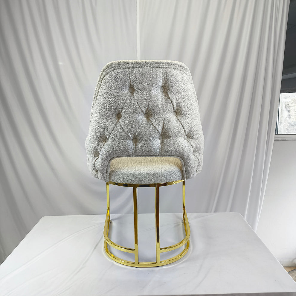 👑 Silla Viyana 02 en MARFIL / CREMA CLARITO con Base Dorada — Lujo Mo ...